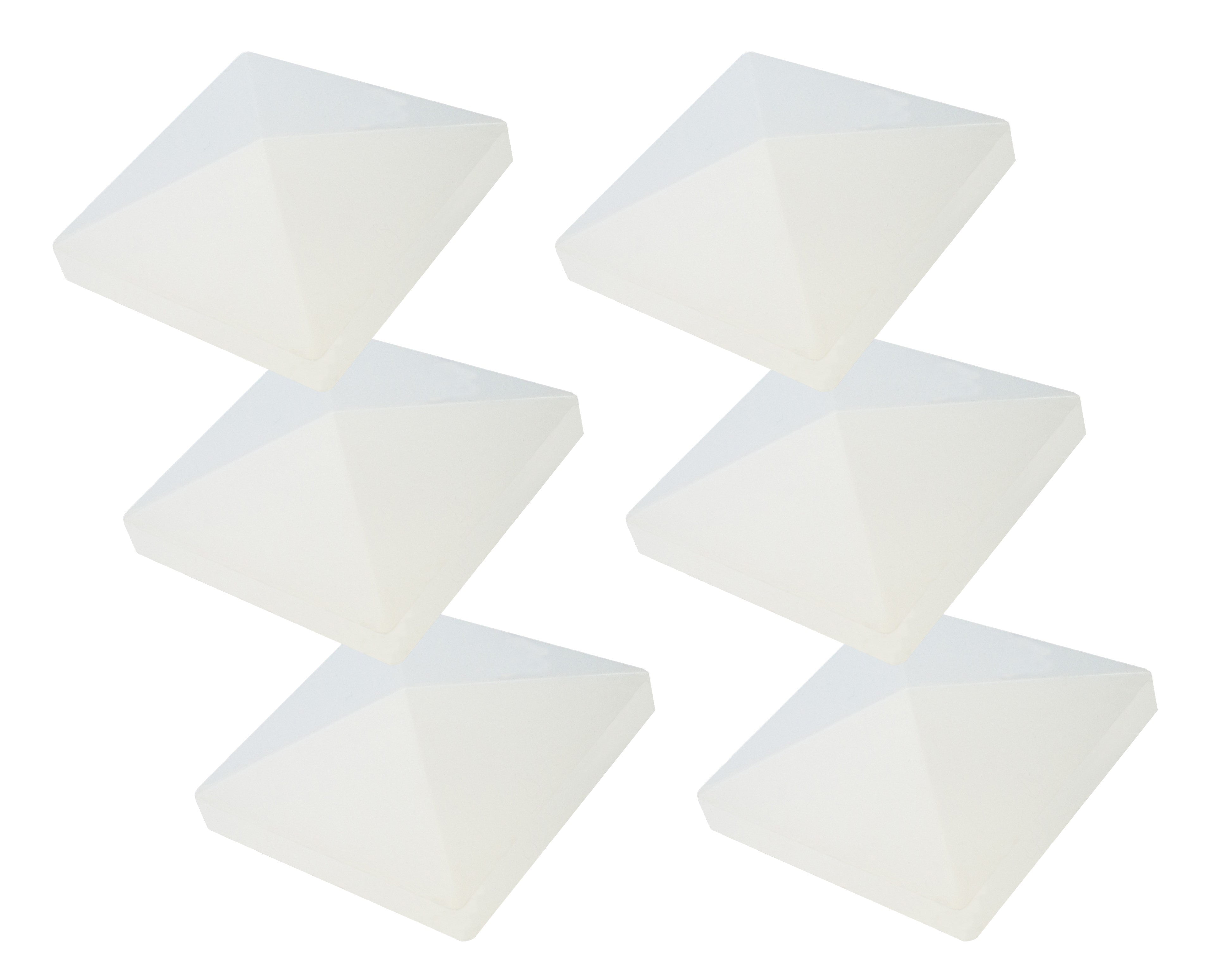 GKOplus, PVC Vinyl Post Top Caps, 4x4 Size, White Pyramid Pack of 6 ...
