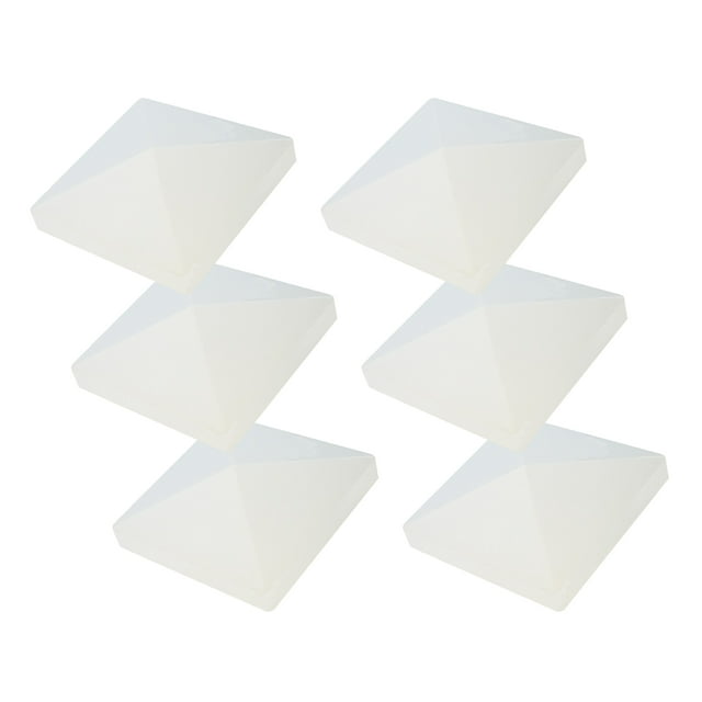 GKOplus 6-Pack 4" x 4" Pyramid White PVC Vinyl Post Caps for Fences ...