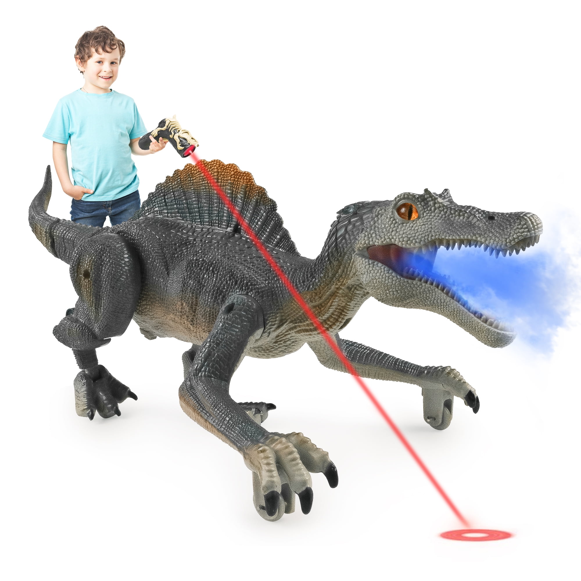 GKcity Large Dinosaur Raptor Toy - Remote Control, Walking ...