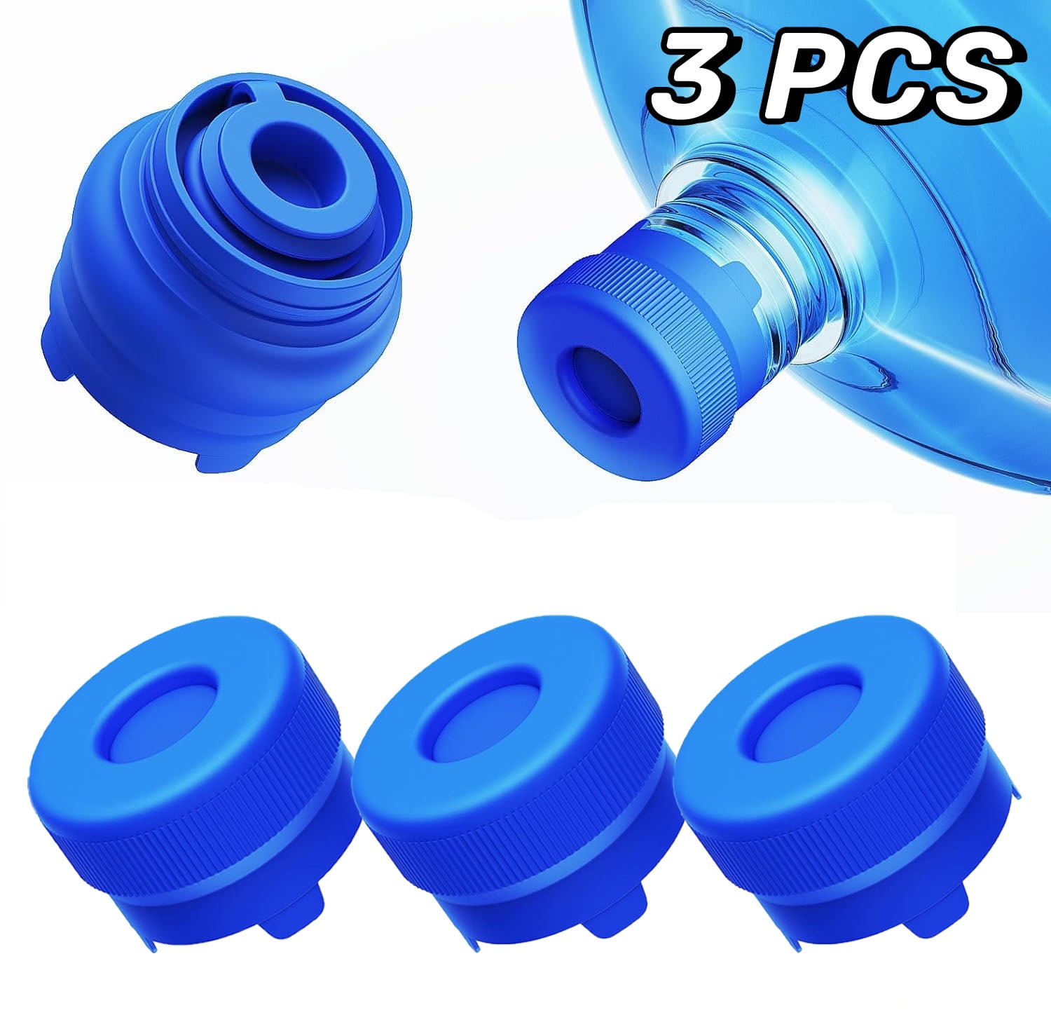 GKcity 3 & 5 Gallon Reusable Water Jug Cap, BPA-Free, No Leak & Pop-Off ...