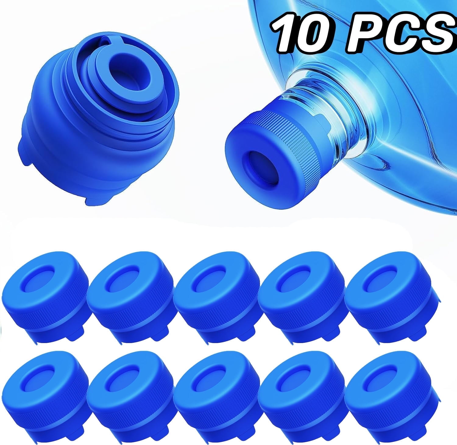 Gkcity Reusable Silicone Water Jug Caps Leakproof Fit 3 and 5 Gallon ...