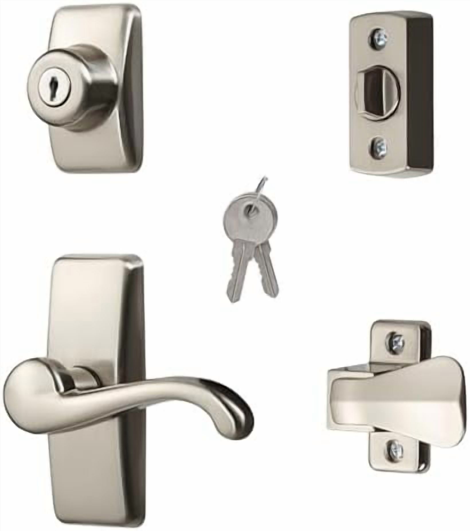 GL Door Lever Set with Keyed Deadbolt Lock for Storm and Screen Doors ...