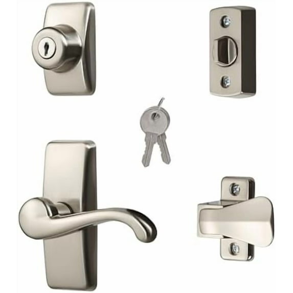 GL Door Lever Set with Keyed Deadbolt Lock for Storm and Screen Doors ...