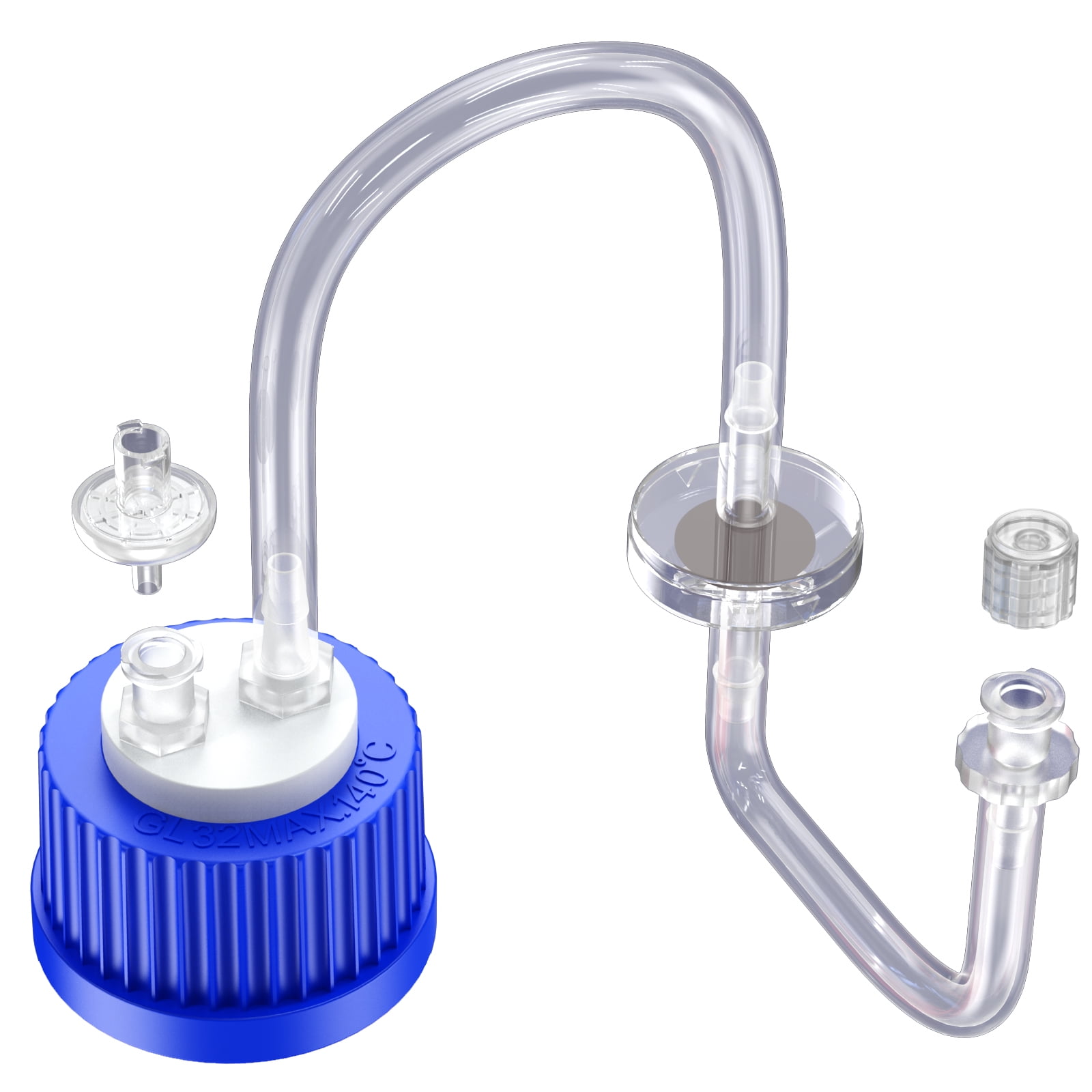 GL32 Liquid Media Extractor Cap,GL32 Safety Cap with Holes, VapLock Solvent Delivery Cap for Lab ...