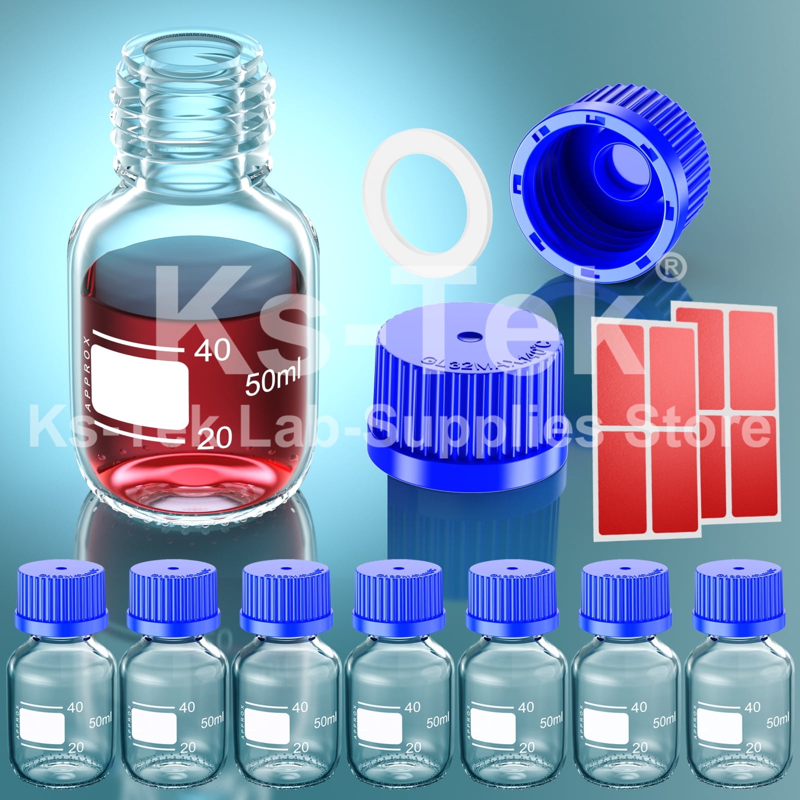 GL32 Reagent Bottle 50ML Liquid Media Extractor Vial Laboratory ...