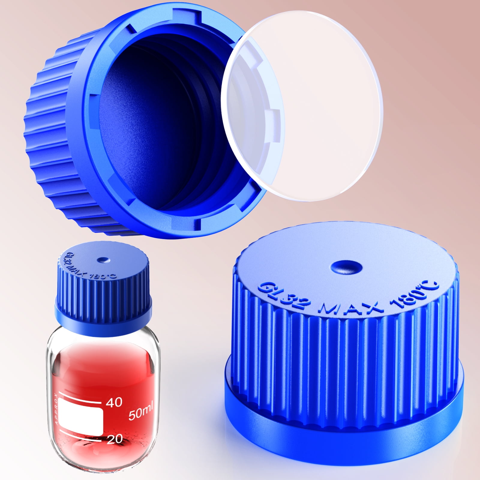 GL32 Screw Cap Polypropylene PP Replacement Cap with Silicone Gasket ...