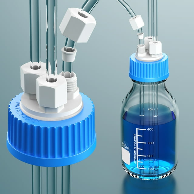 GL45 Multiple Distributor Blue Liquid Chromatography Waste Cap,HPLC ...