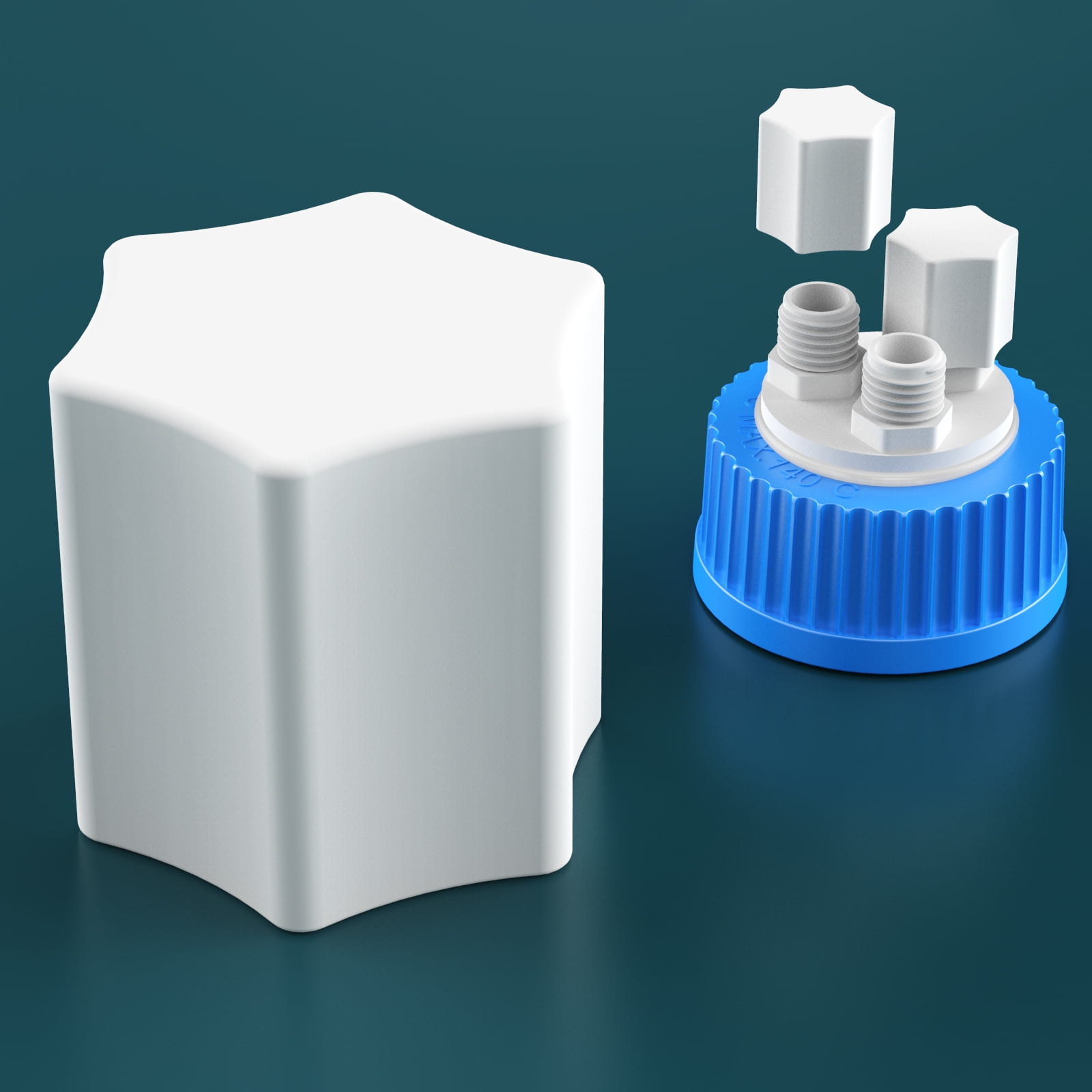 GL45 Multiple Distributor Cap with PTFE Closed Plug for Bottles GL45 ...