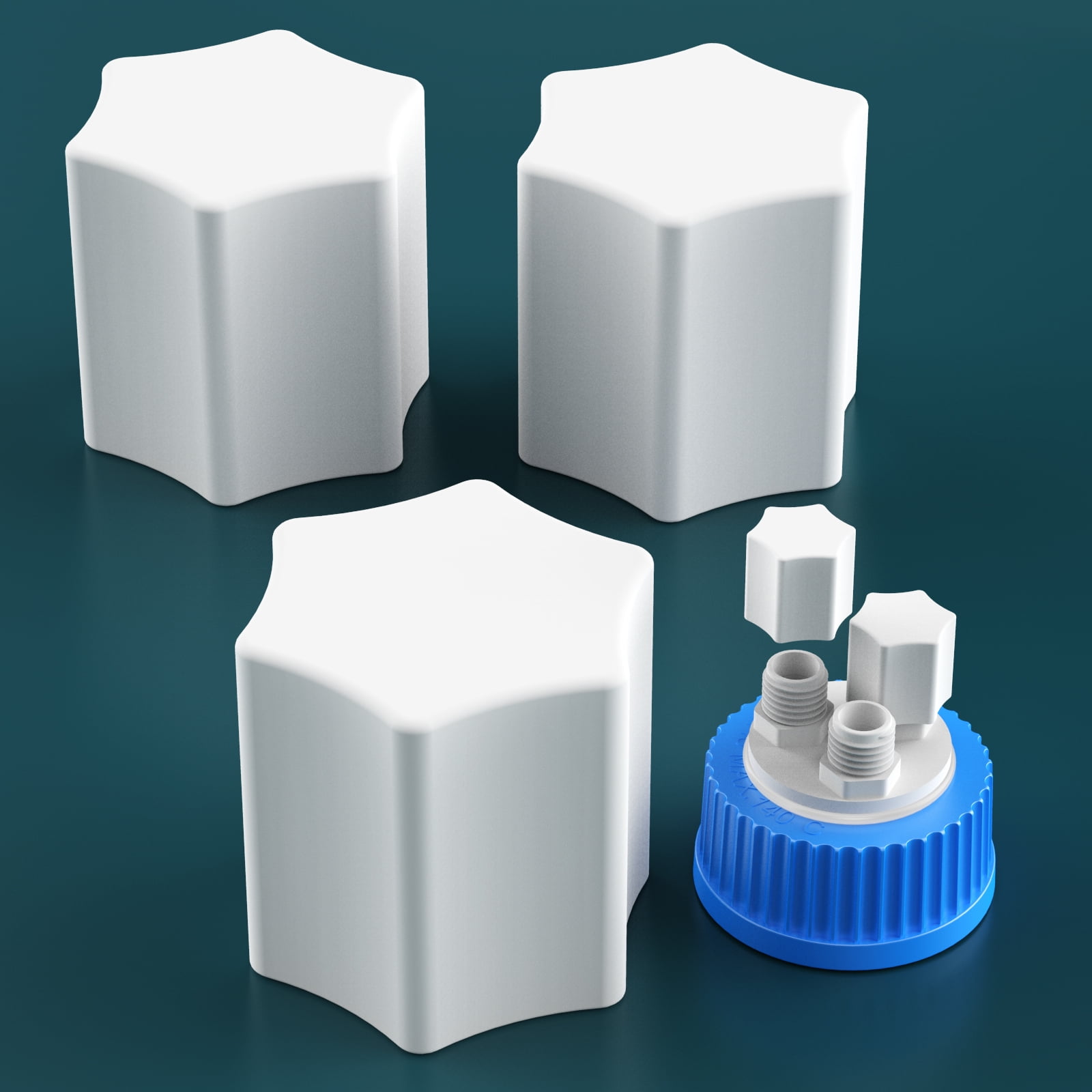 GL45 Multiple Distributor Cap with PTFE Closed Plug for Bottles GL45 ...