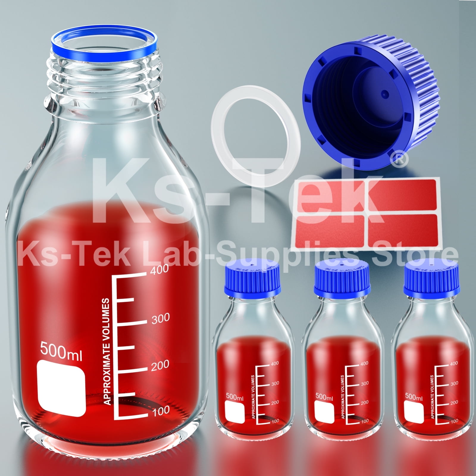GL45 Reagent Bottle 500ML Liquid Media Extractor Vial Laboratory ...