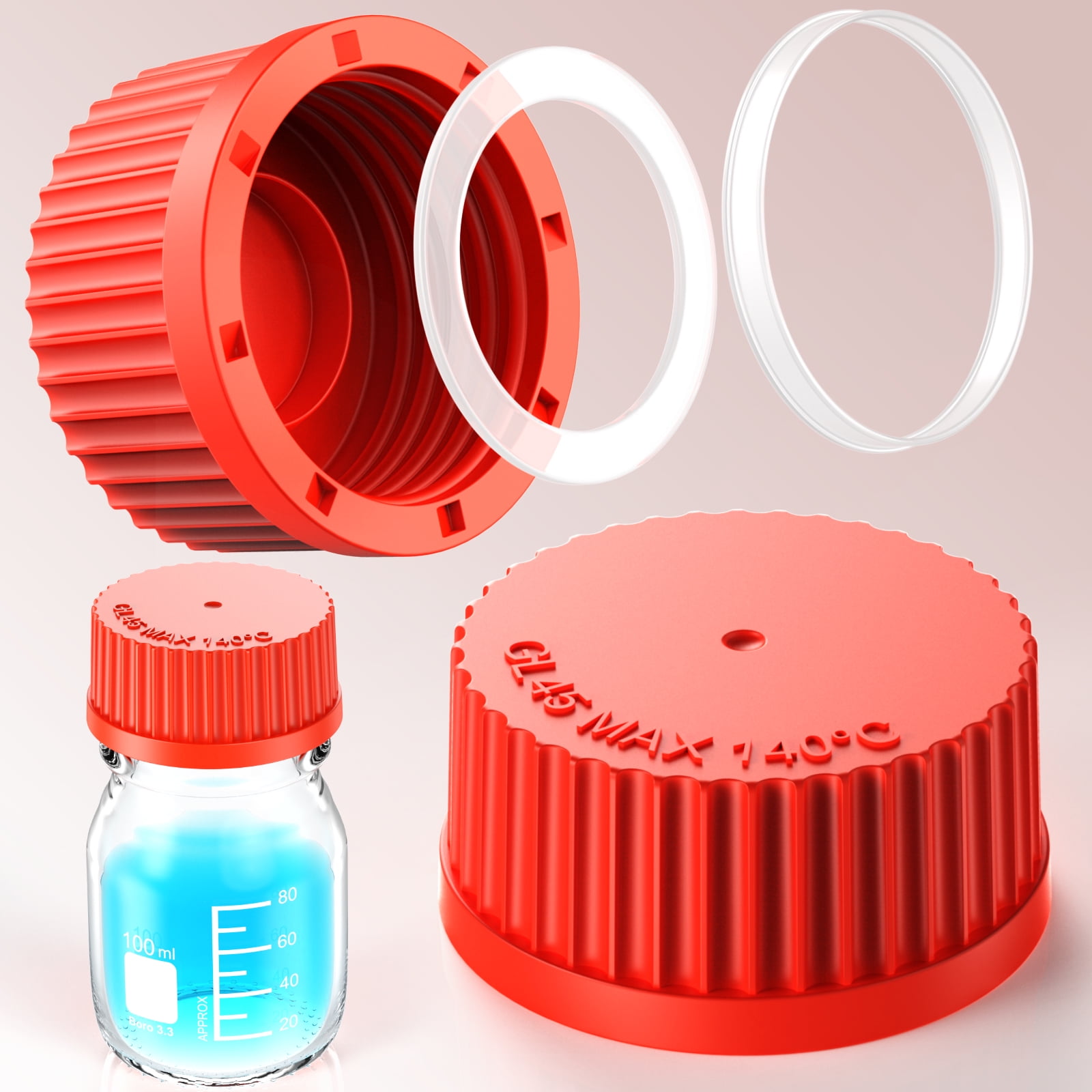 GL45 Screw Cap Polypropylene PP Replacement Cap with Silicone Gasket ...