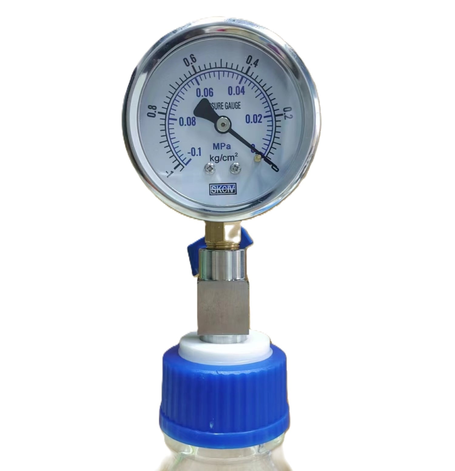 GL45 Screw Cap with Pressure Gauge, Quick Connect Air Hose Fitting and ...