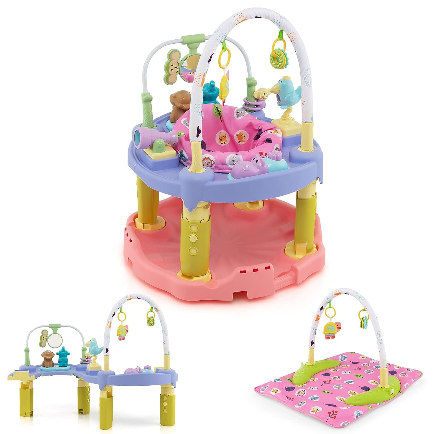 GLACER 3-in-1 Baby Activity Center, Toddler Play Center w/Bouncing ...