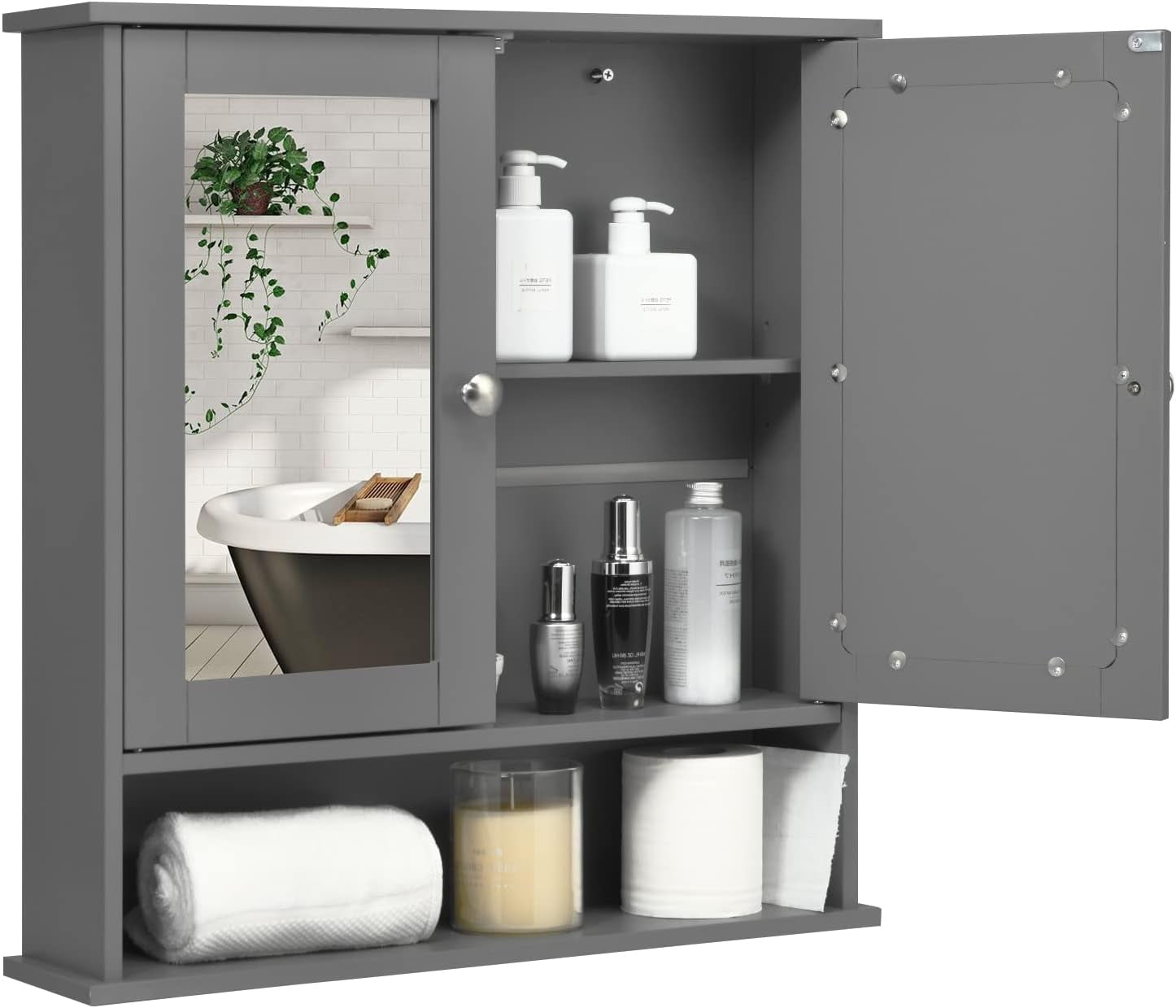 GLACER Bathroom Medicine Cabinet, Hanging Storage Cabinet with Double ...