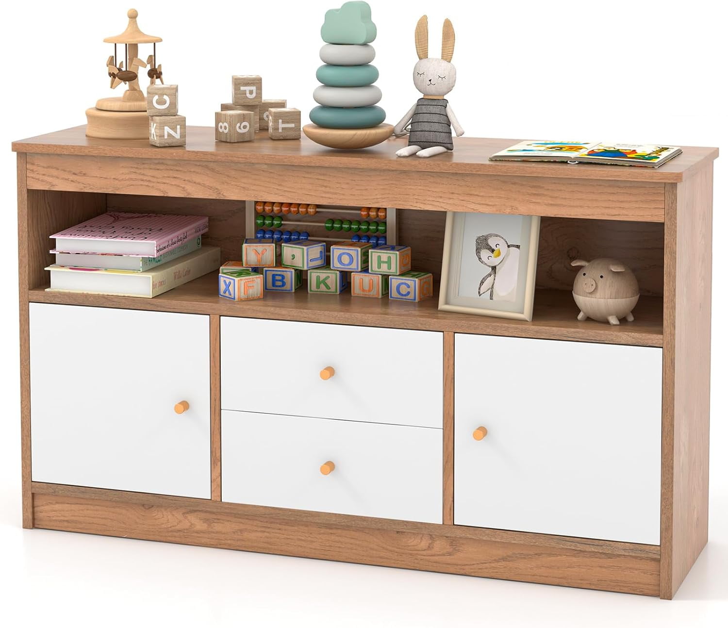 GLACER Toy Storage Organizer for Kids, Storage Chest with 2 Drawers, 2 ...