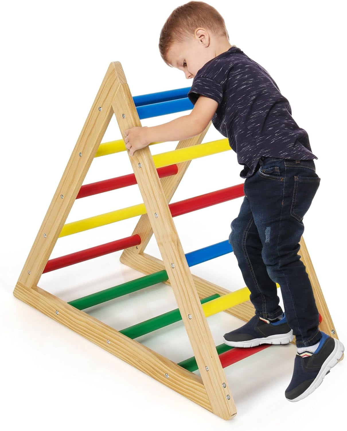 GLACER Triangle Climber, Kids Wooden Climbing Triangle Ladder, 3 Levels ...