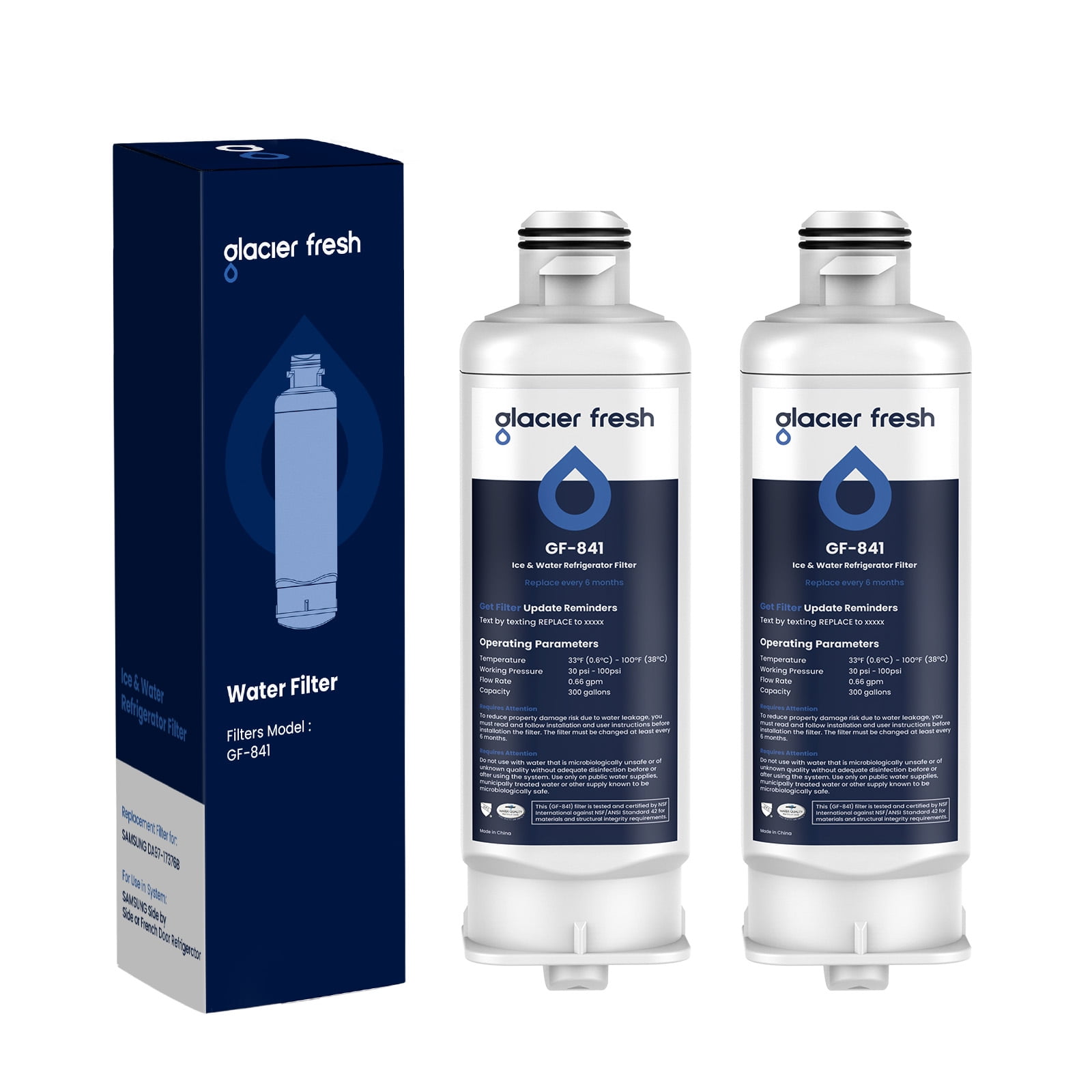 GLACIER FRESH Replacement Refrigerator Filter Models DA97-17376B, HAF ...