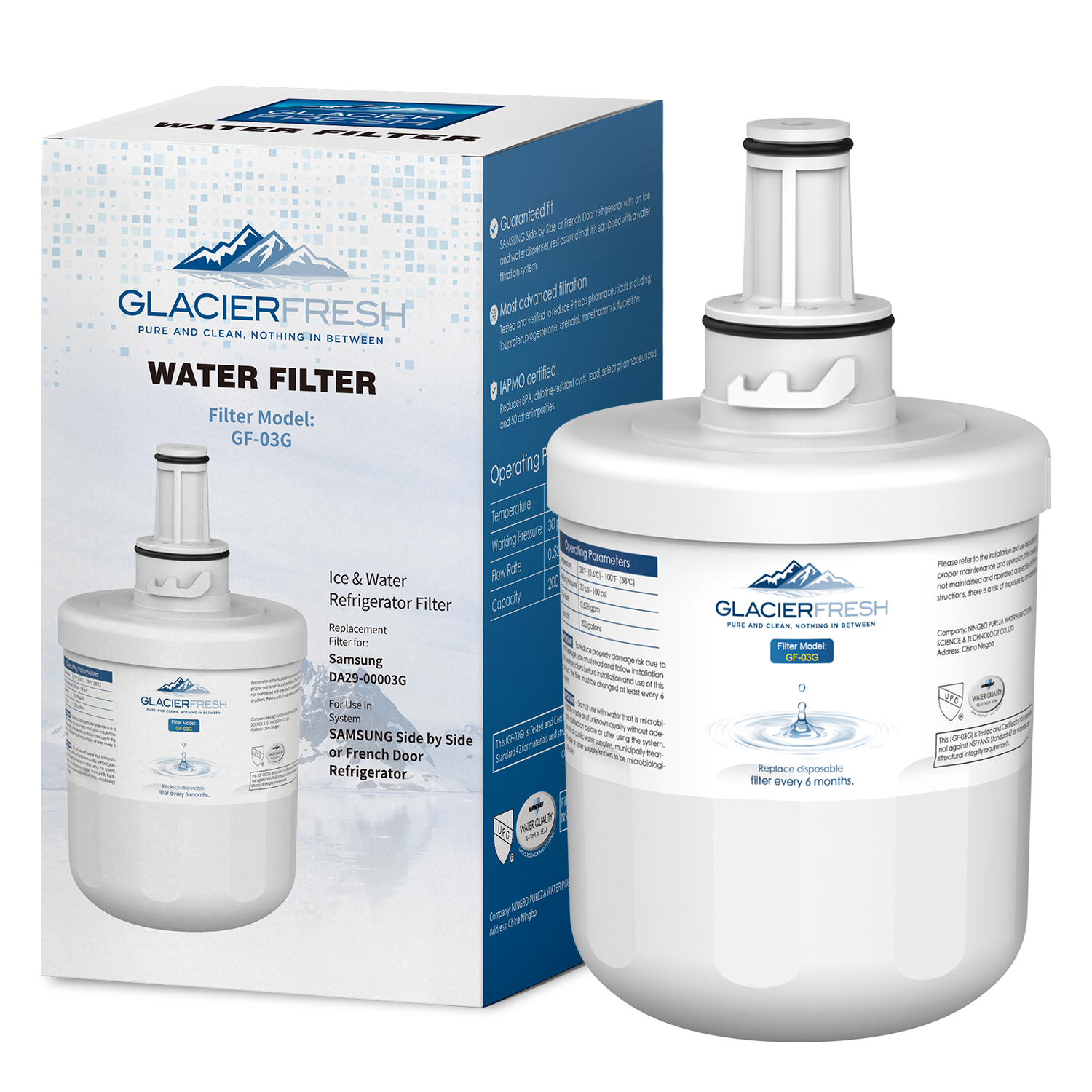 GLACIER FRESH Replacement Water Filter For DA29-00003G, HAFCU1 ...