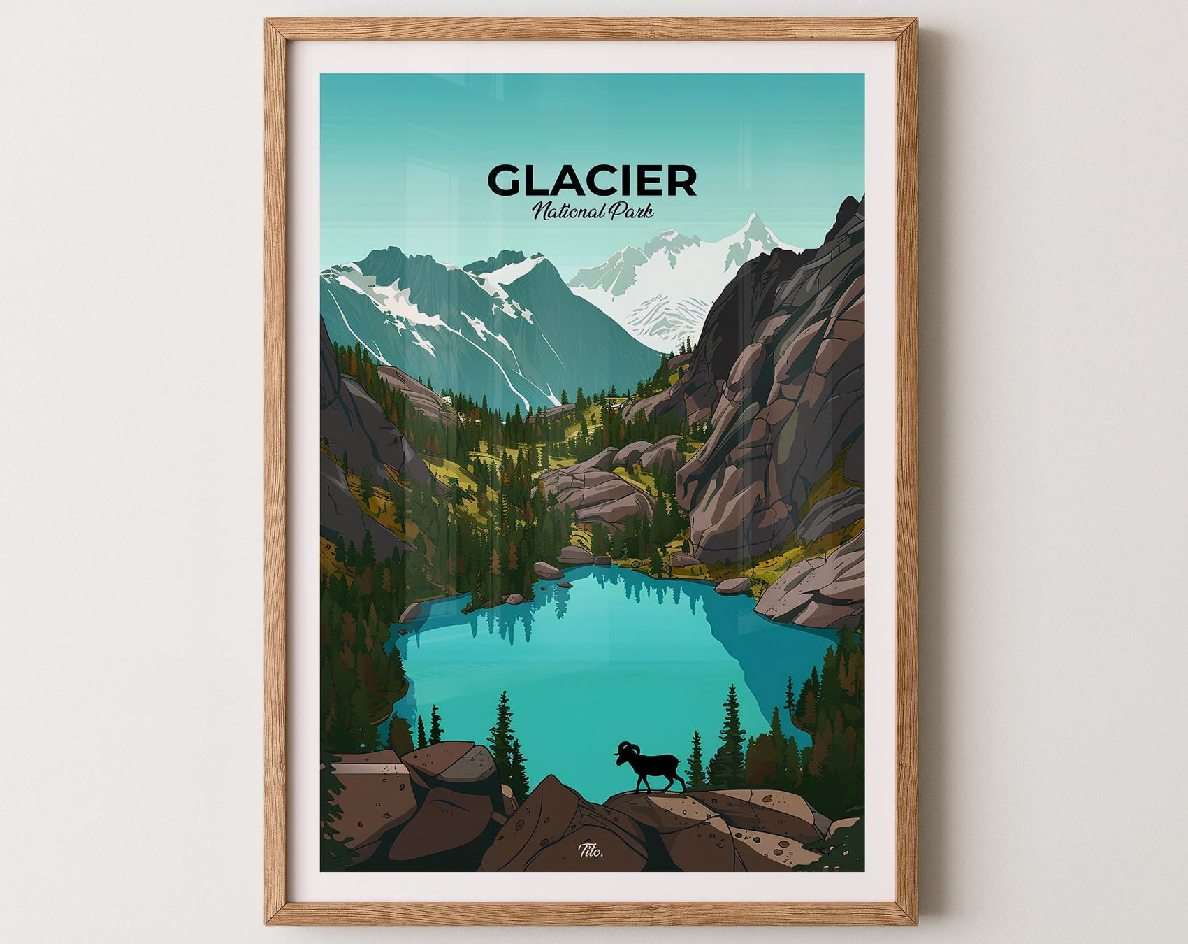 GLACIER Poster, Glacier Travel Poster, Glacier Art Print, Glacier Wall ...