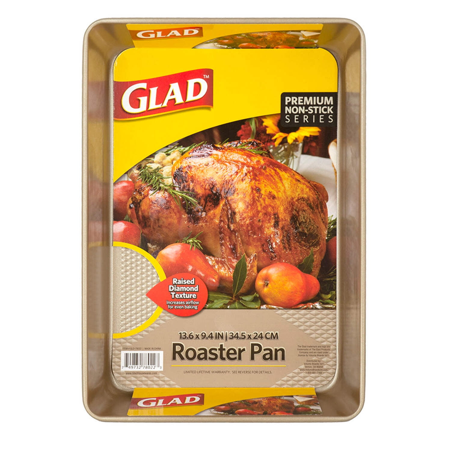 GLAD Premium Gold Roaster Pan - 13.6in x 9.4in x 2.4in - Walmart.com