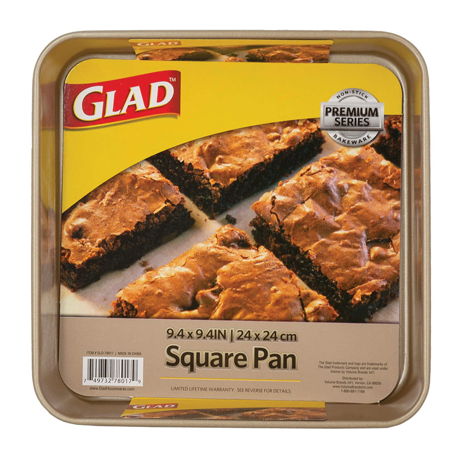 GLAD Premium Gold Square Pan - 9.4in x 9.4in x 1.8in - Walmart.com