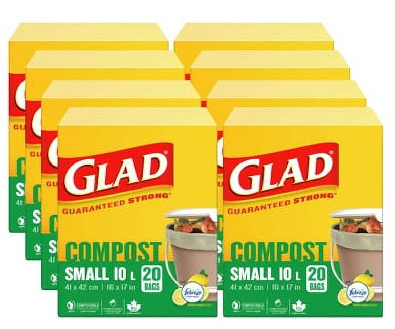 GLAD Small Compost Bags, 10 Litres, 20 Bags (8/Case) - Walmart.com