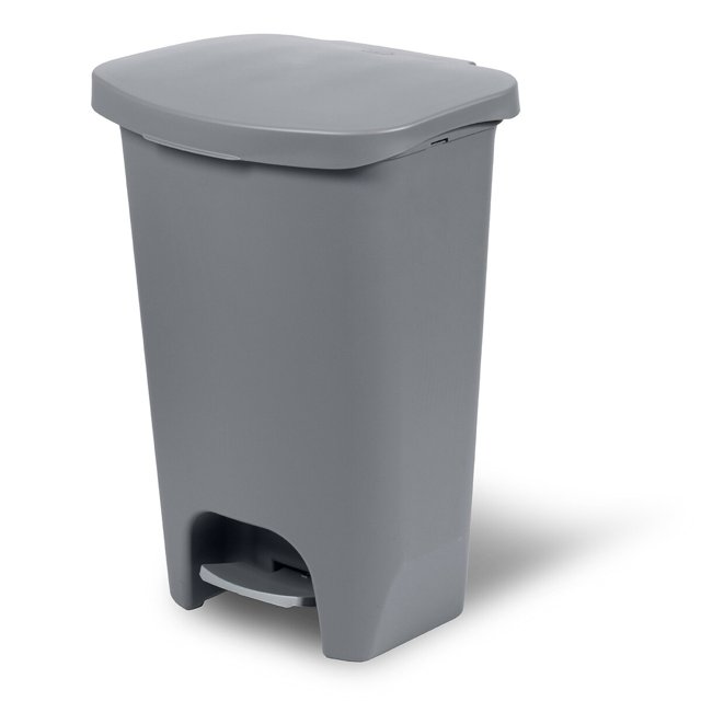 Volume Brands Glad Grey Step-on Plastic Trash Can 10-14 Gallons ...