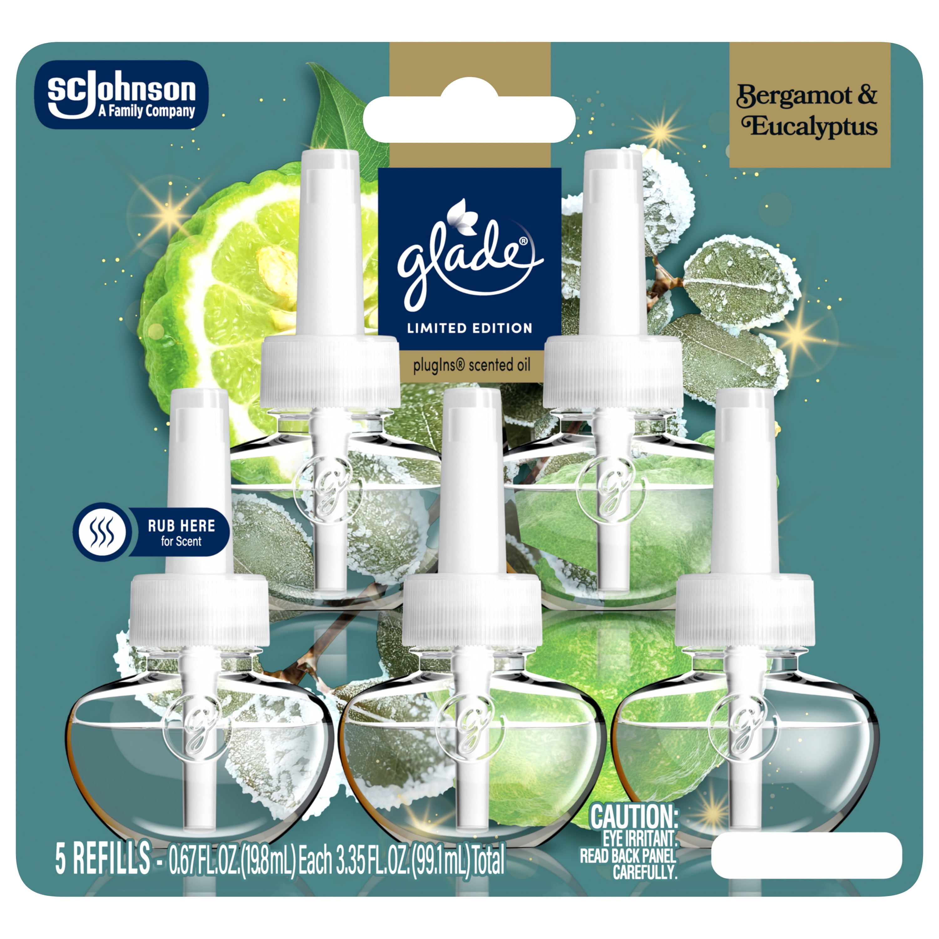 GLADE® PISO 5 CT REFILLS LTO BERGAMOT & EUCALYPTUS 3.35OZ - Walmart.com