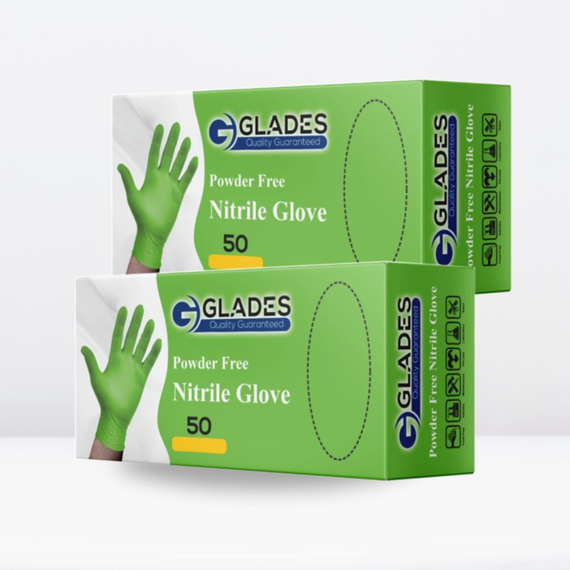 GLADES™ Green Disposable Nitrile Gloves | 8mil Heavy Duty Diamond Grip Gloves | Powder Free ...