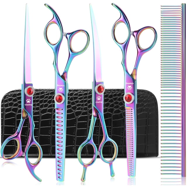GLADOG 7 Inch Professional DMF15 Dog Grooming Scissors Dog Scissors for ...