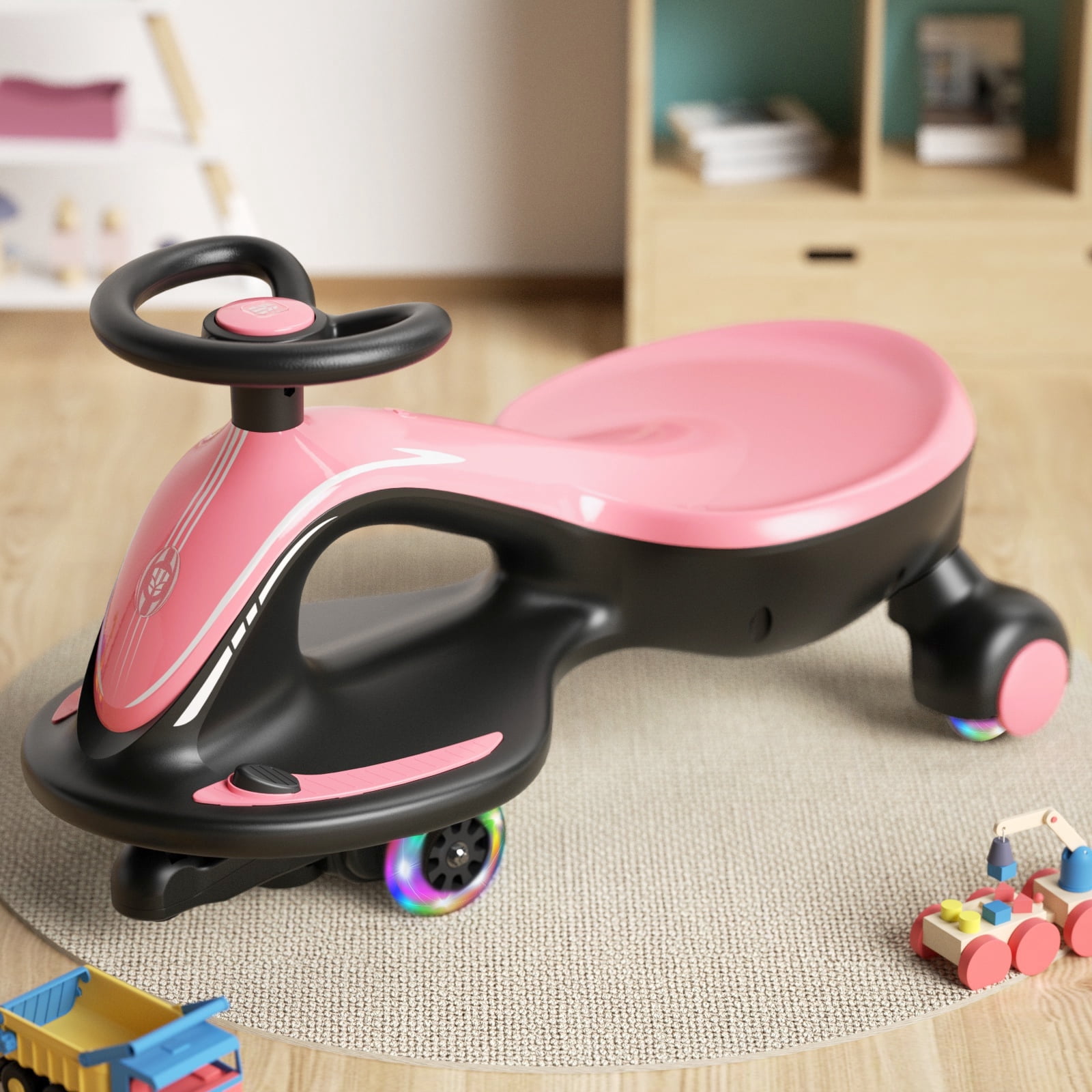 GLAF 6V Electric Wiggle Car with Pedal, Rechargeable Battery, 2 in 1 ...