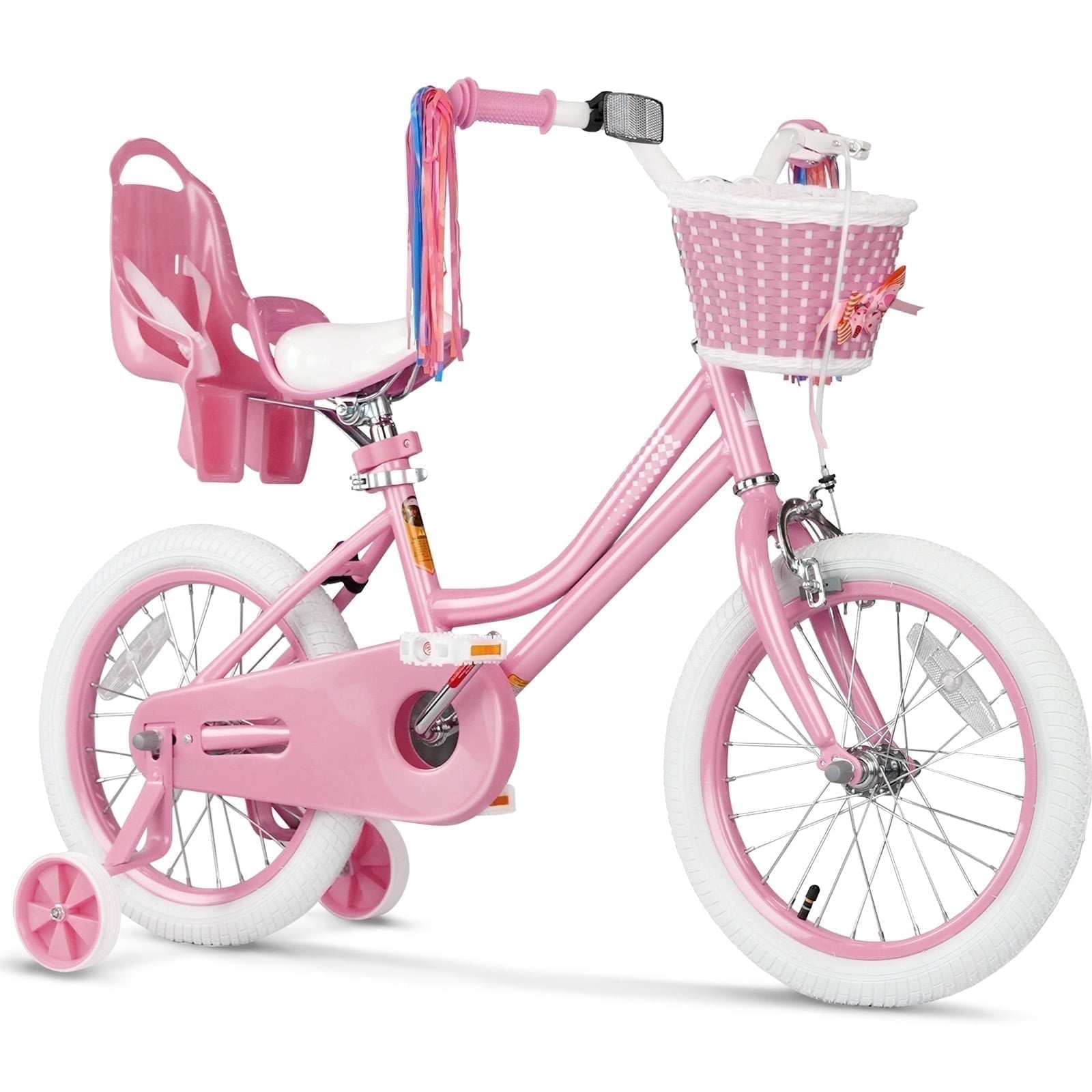 GLAF 16 in Kids Bicycle, Girls' Bike with Training Wheels, Streamers ...