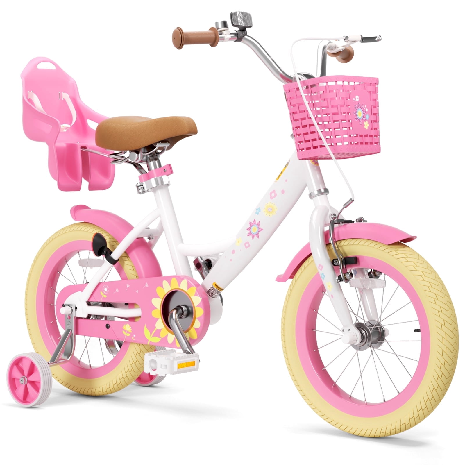 GLAF Flower Girls Bike for 3-9 Years Old Kids, 12 14 16 Inch Kids Bike ...