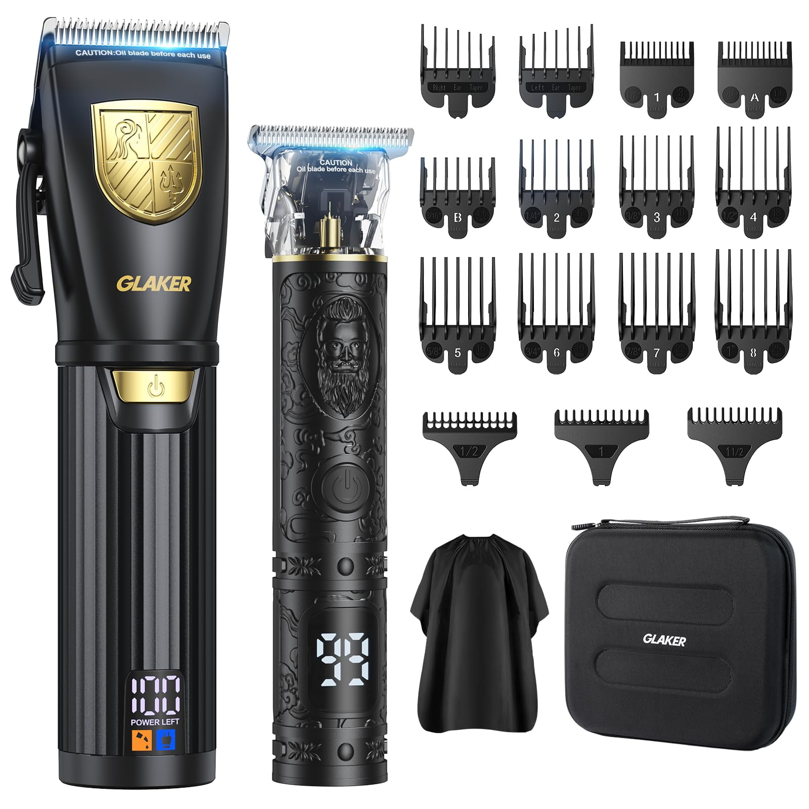 GLAKER Hair Clippers for Men Professional, Cordless Clippers for Hair ...