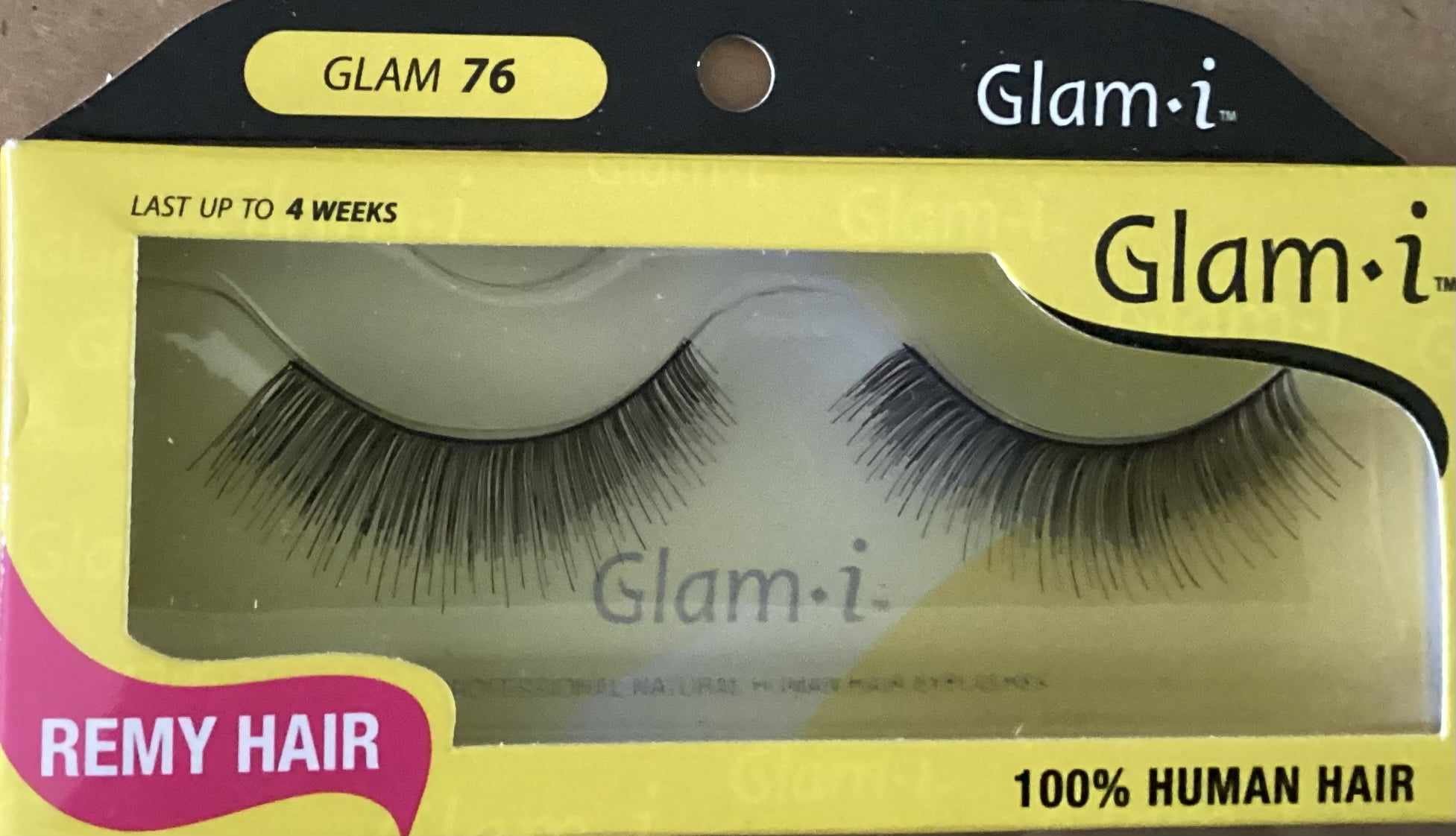 GLAM-I 76 FULL STRIP EYELASHES 100% HUMAN REMY HAIR ( # Black ...