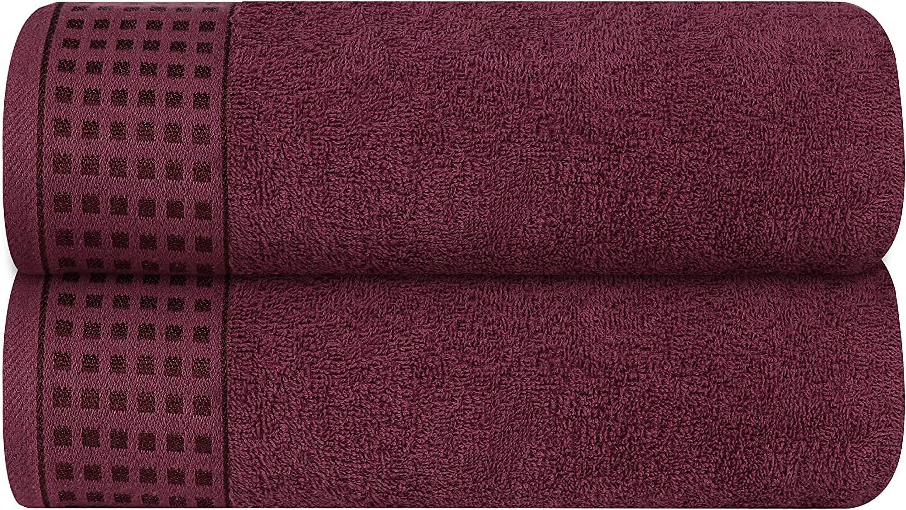 GLAMBURG 100% Cotton 2 Pack Oversized Bath Towel Set 28x55 Inches ...