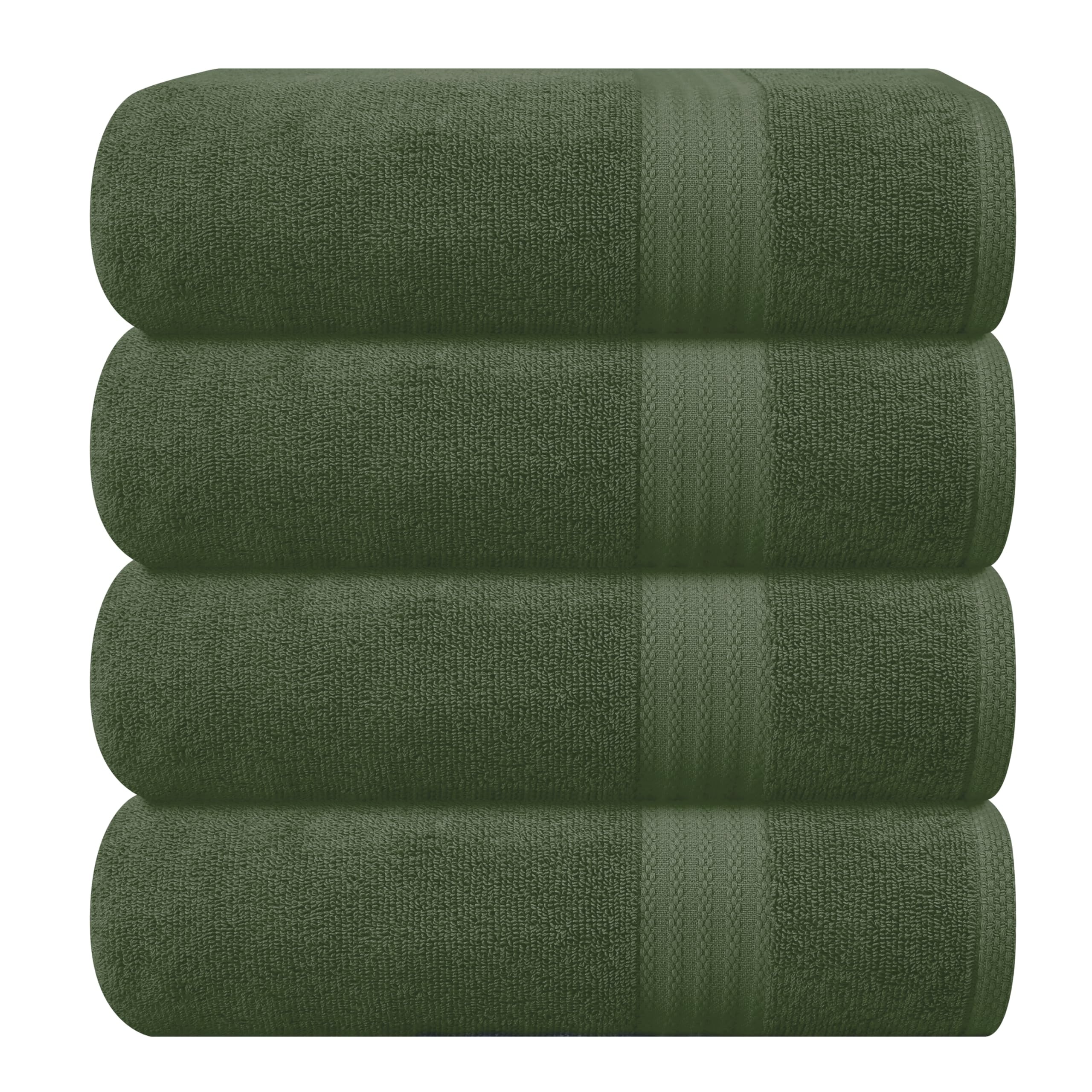 GLAMBURG Premium 4 Pack Cotton Bath Towels, 27x54, Ultra Soft, Highly ...