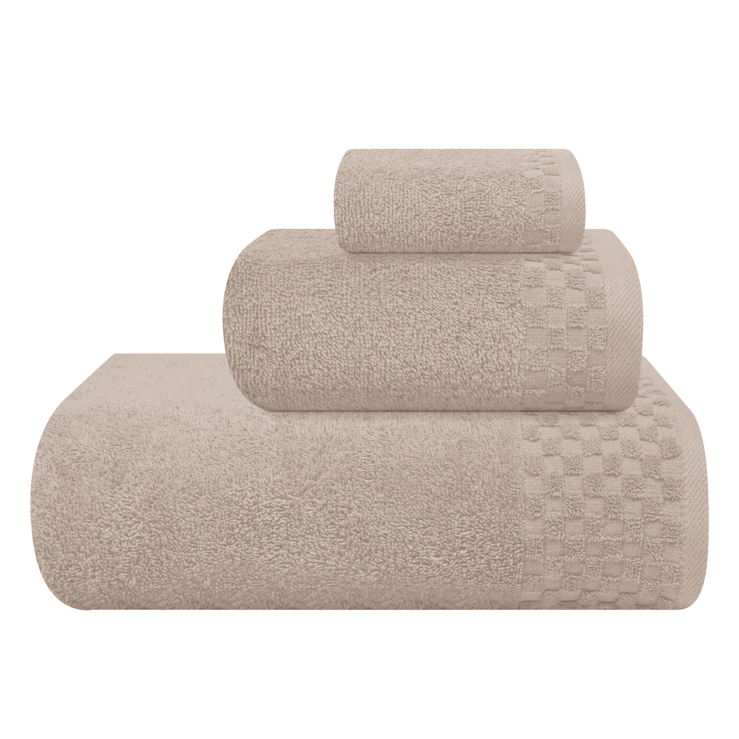 GLAMBURG Ultra Soft 3 Pack Cotton Towel Set, Contains a Bath Towel ...