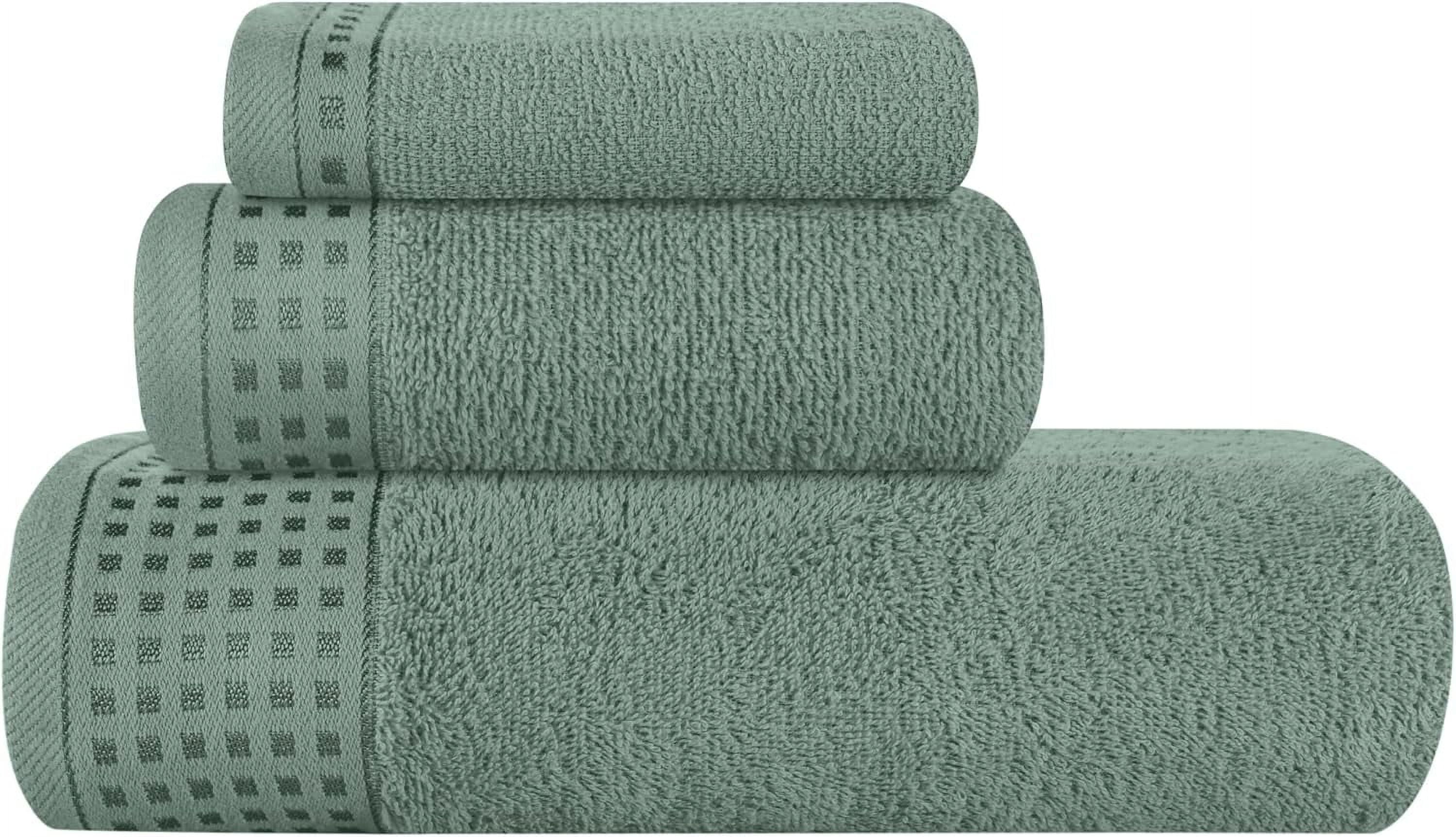 GLAMBURG Ultra Soft 3 Pack Cotton Towel Set, Contains a Bath Towel ...