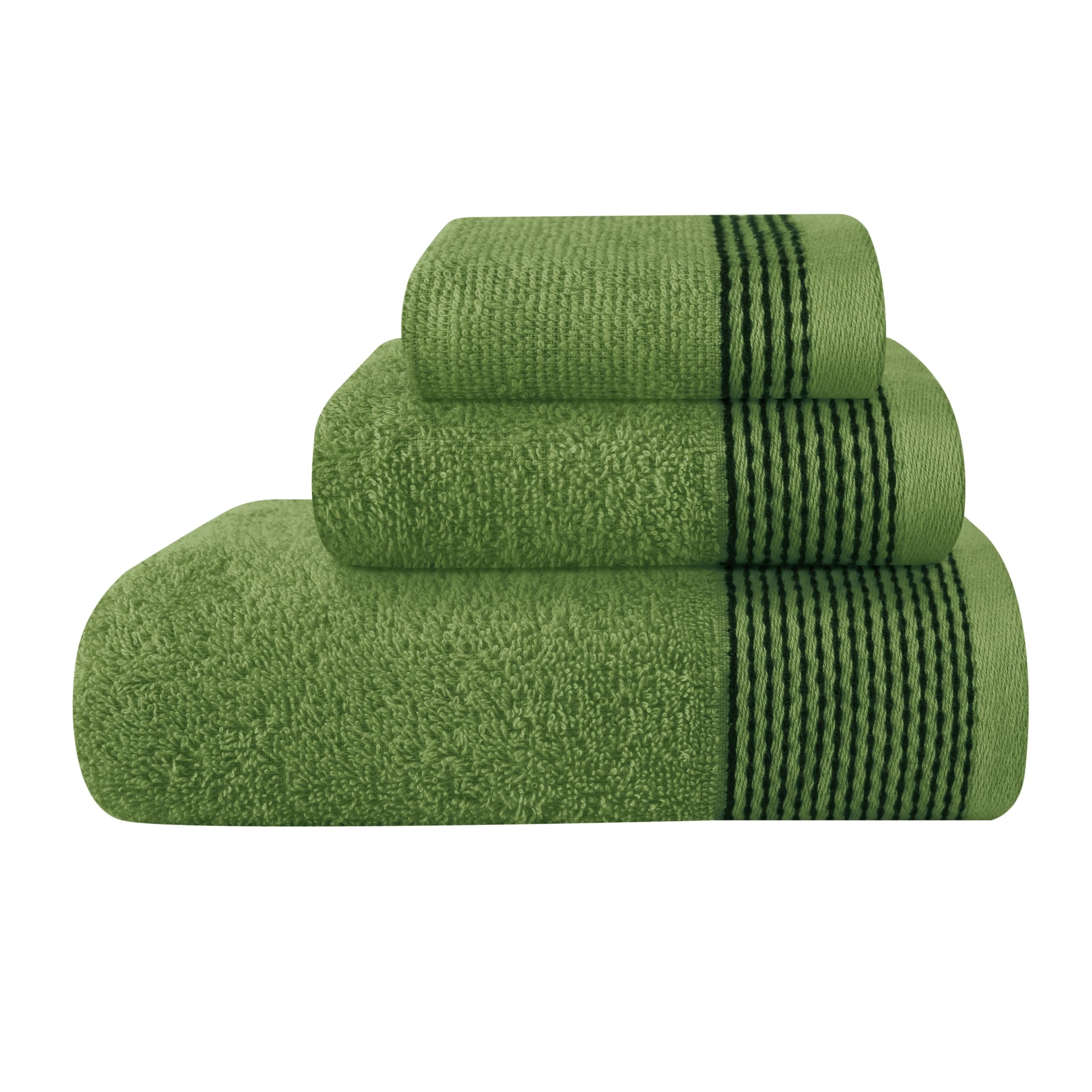 GLAMBURG Ultra Soft 3 Pack Cotton Towel Set, Contains a Bath Towel ...