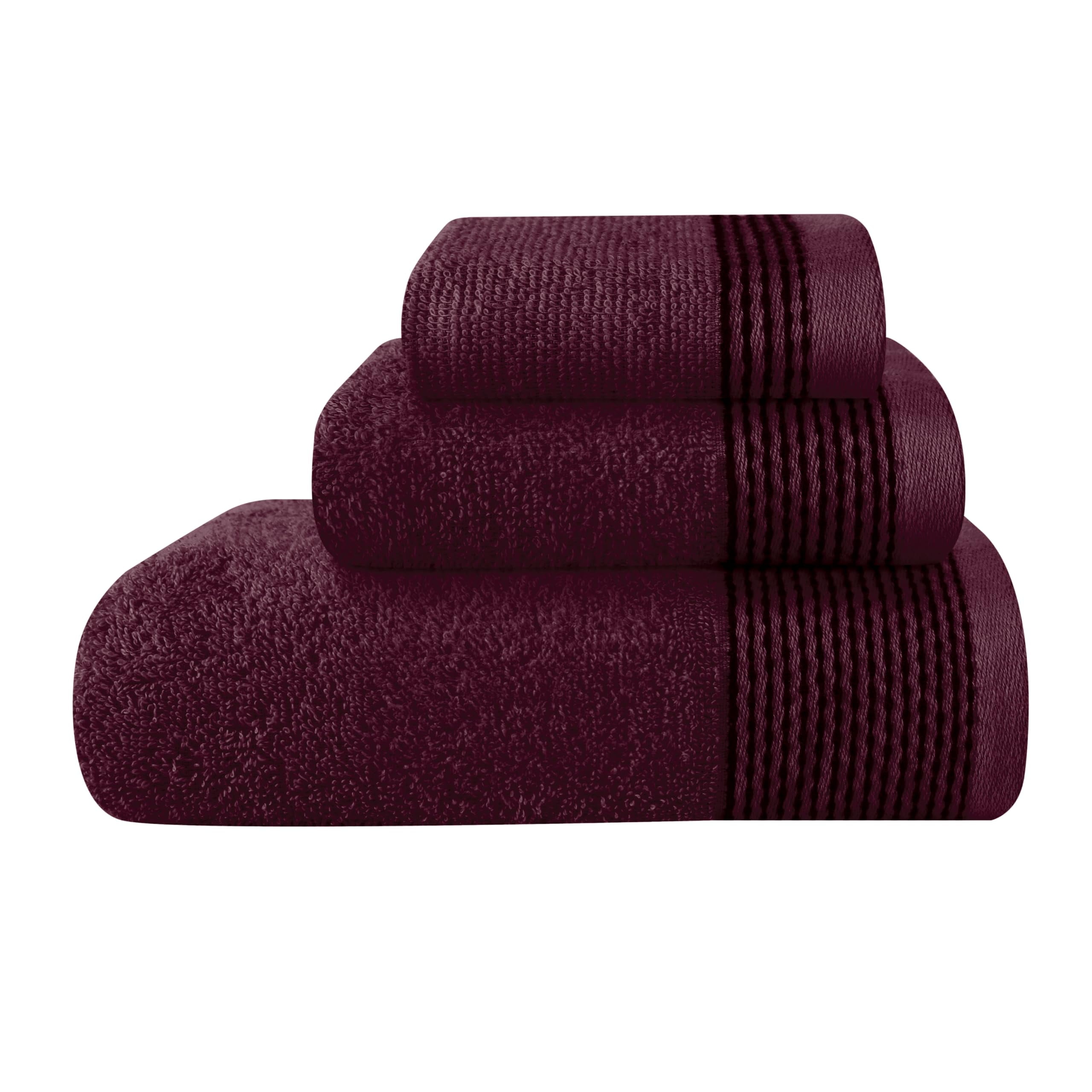 GLAMBURG Ultra Soft 3 Pack Cotton Towel Set, Contains a Bath Towel ...