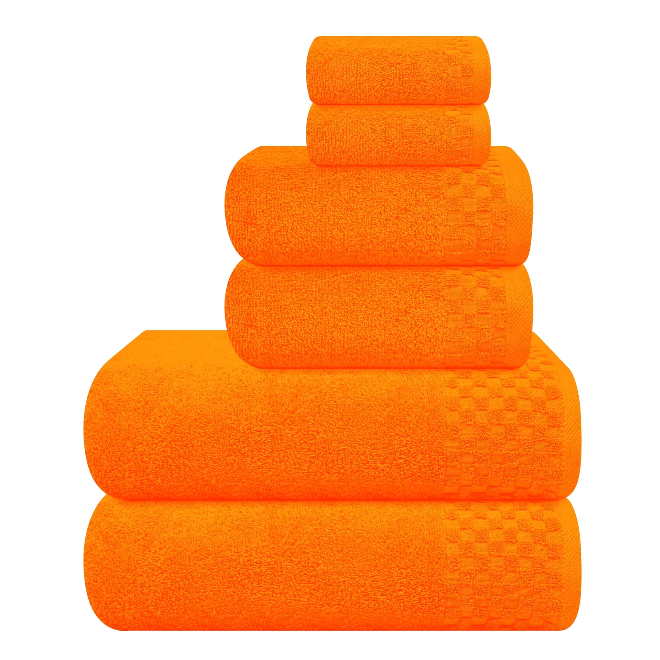 GLAMBURG Ultra Soft 6 Pack Cotton Towel Set, Contains 2 Bath Towels ...