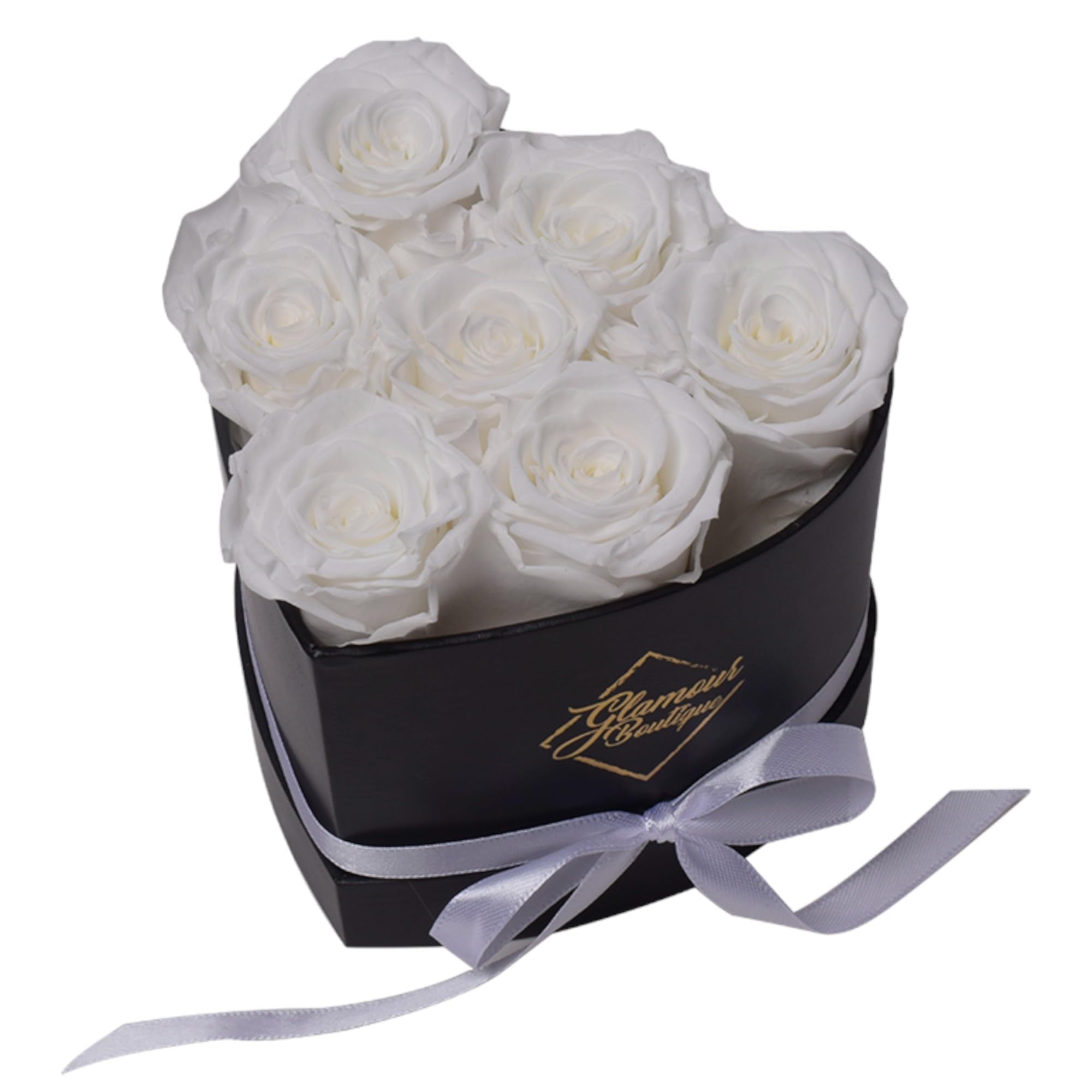 GLAMOUR BOUTIQUE 7-Piece Forever Flowers Heart Shape Box - Preserved ...