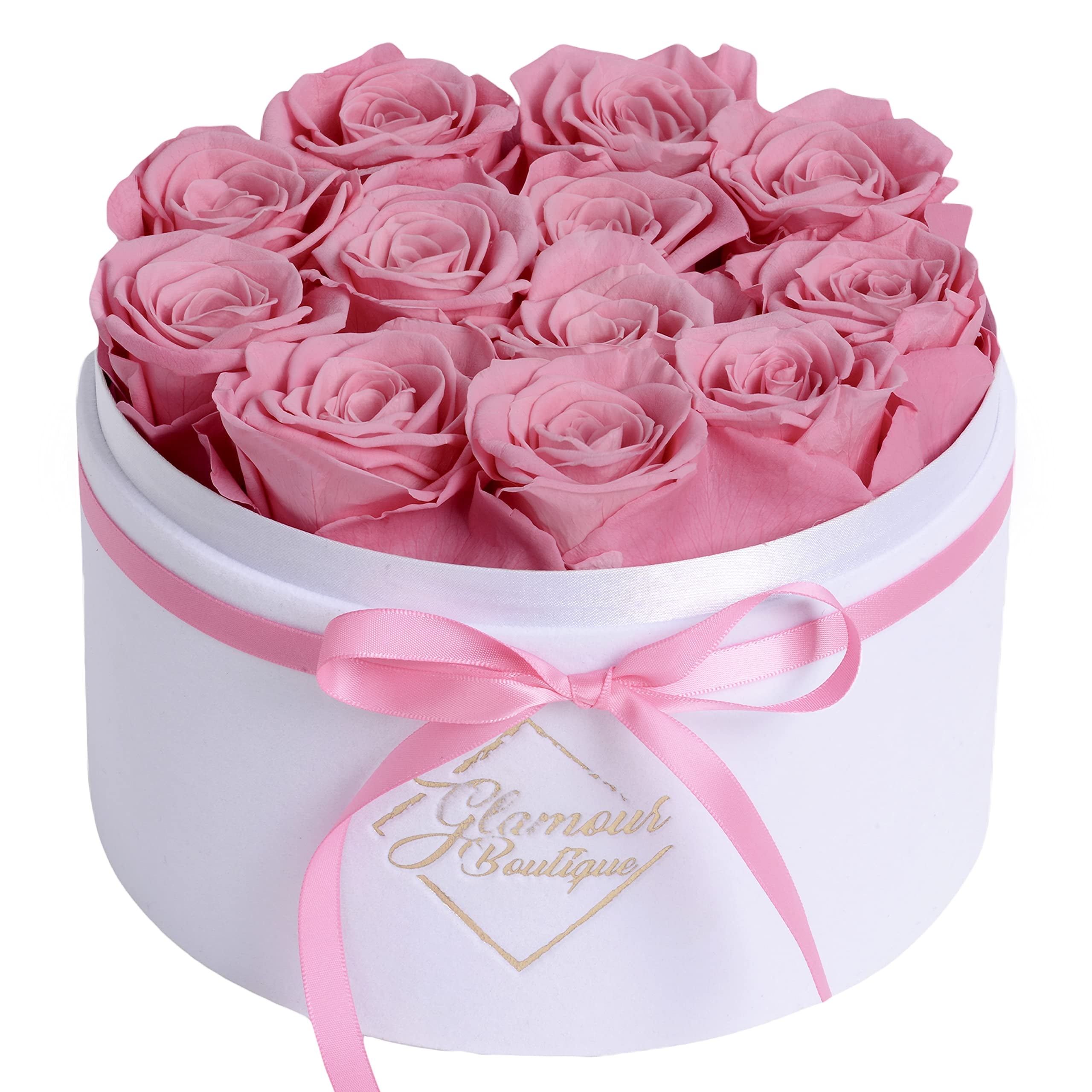 GLAMOUR BOUTIQUE Forever Flower Gift Box: 12 Real Preserved Roses in ...