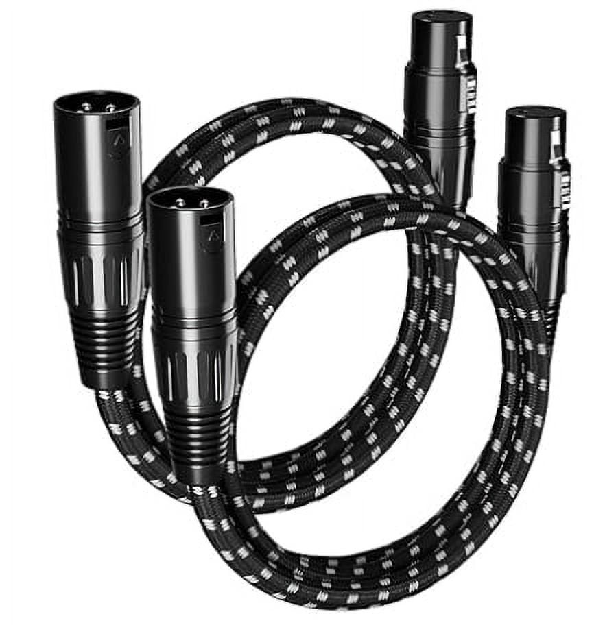 GLANICS XLR Cables 3ft 2 pack, XLR Microphone Cable Balanced Shielded ...