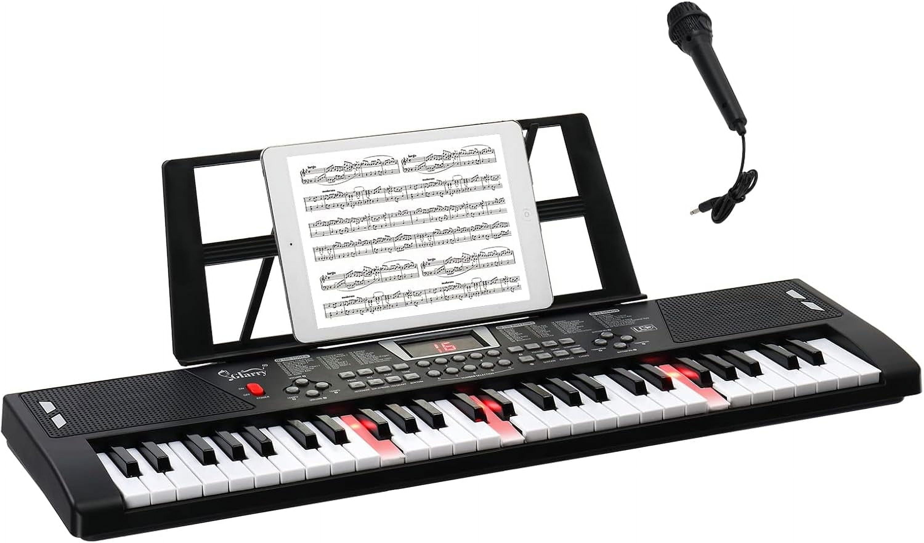 GLARRY 54 Lighted Keys Electric Keyboard Piano for Beginners Portable ...