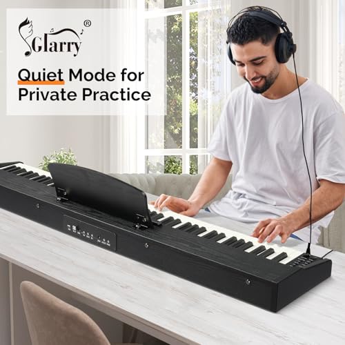 GLARRY Digital Piano Keyboard，Portable 88 keys Semi-Weighted Electric ...