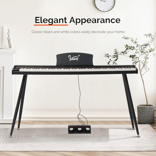 GLARRY Digital Piano Keyboard with Stand, Portable 88 keys Semi ...