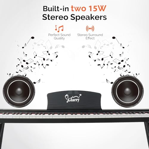 GLARRY Digital Piano Keyboard with Stand, Portable 88 keys Semi ...