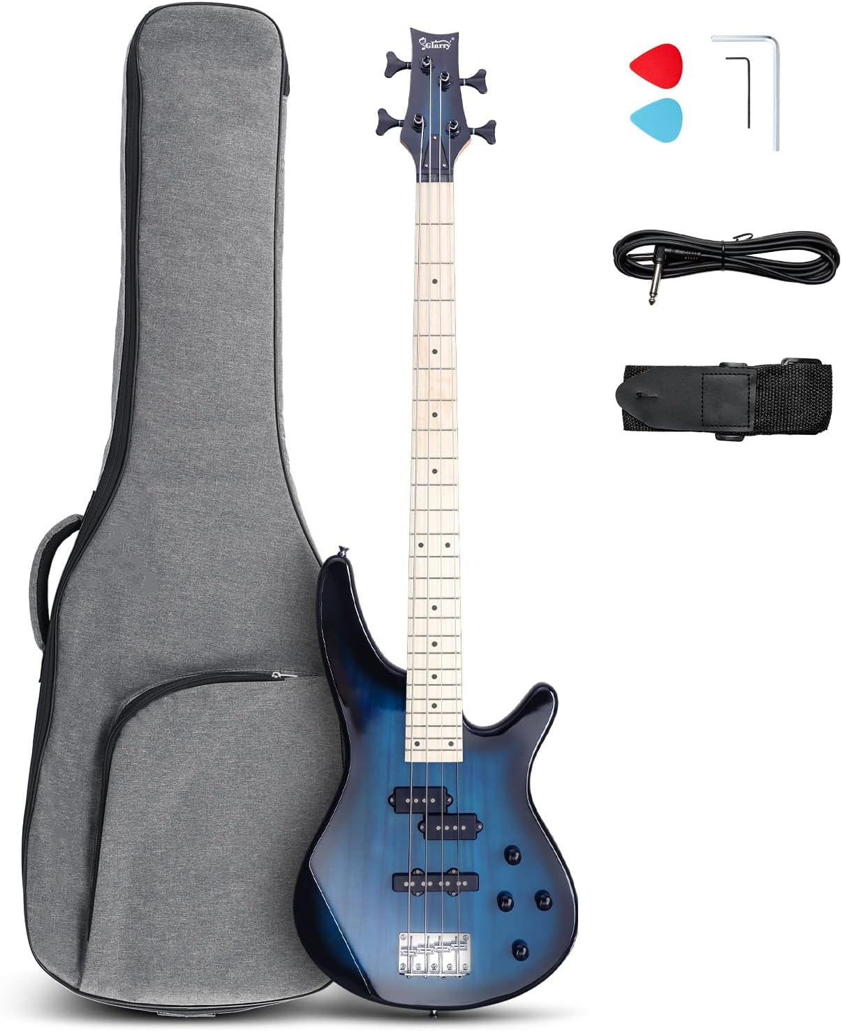 GLARRY Electric Bass Guitar Beginner Kit, 4 String Full Size Solid Body ...
